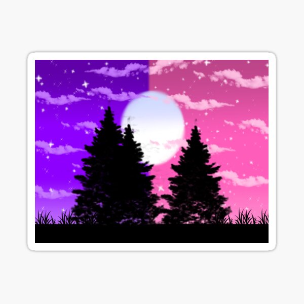 "Dual forestscape cloudy night" Sticker for Sale by LunaAngelRose ...