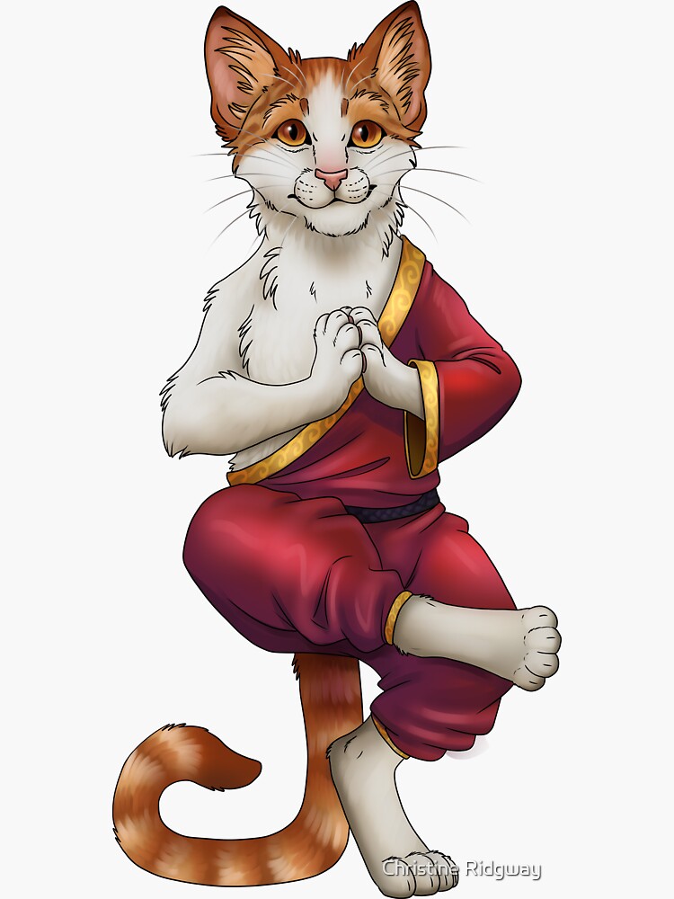 "DnD CATS Monk Turkish Van" Sticker by Skidar | Redbubble