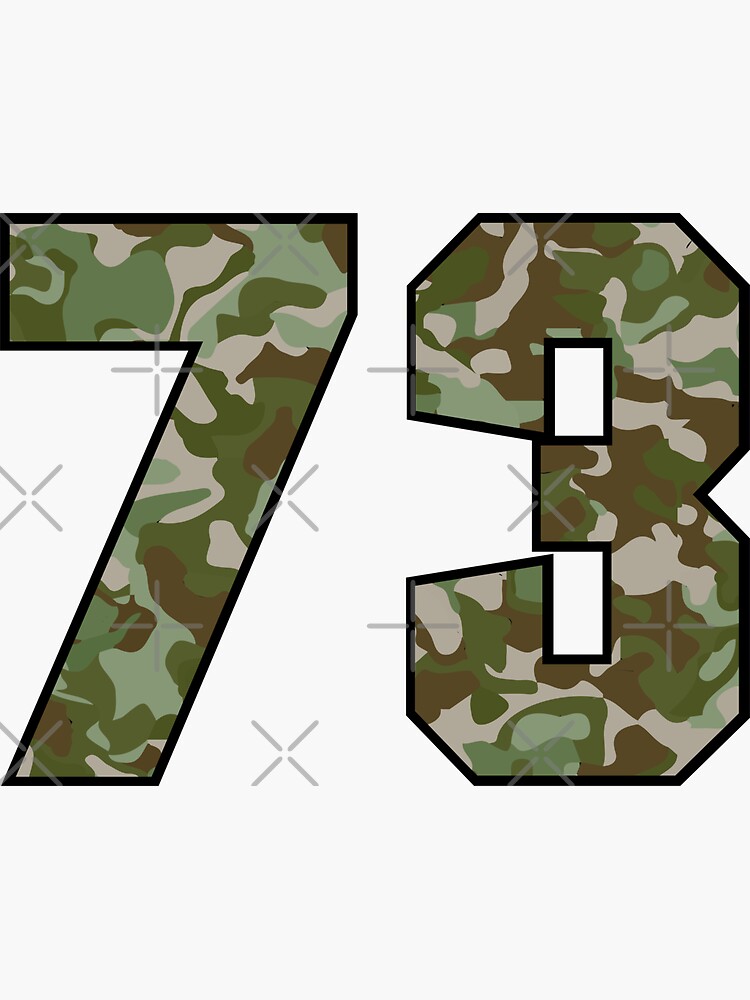 "Army Camo Number Seventy-three Veteran Lucky Number 73" Sticker for ...
