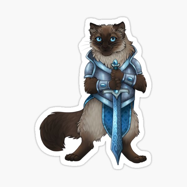 "DnD CATS Paladin Himalayan" Sticker for Sale by Skidar | Redbubble