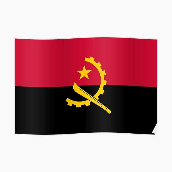 "National Flag Republic of Angola, Machete and Gear Emblem in the ...