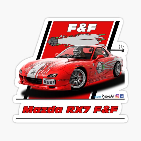 "F&F Mazda RX7" Sticker by pjesusartrb | Redbubble