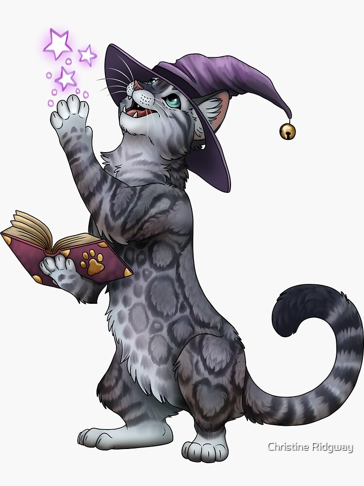 "DnD CATS Wizard Silver Bengal" Sticker for Sale by Skidar | Redbubble