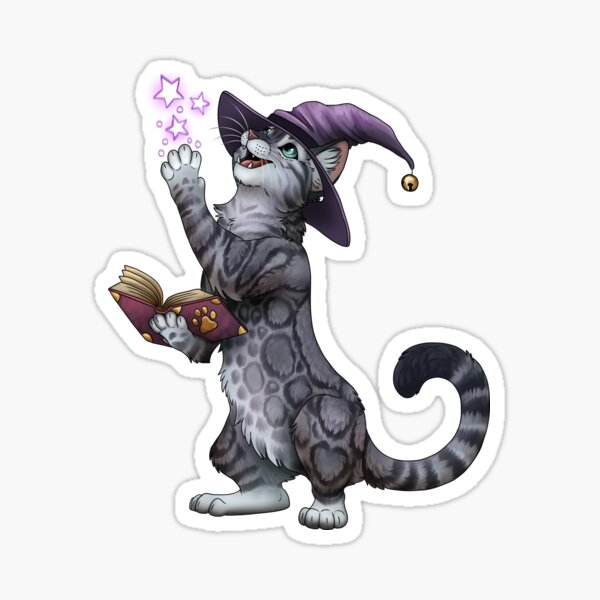 "DnD CATS Wizard Silver Bengal" Sticker for Sale by Skidar | Redbubble