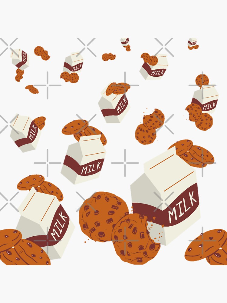 "Tumbling Cookies and Milk" Sticker for Sale by MarineTreasury | Redbubble