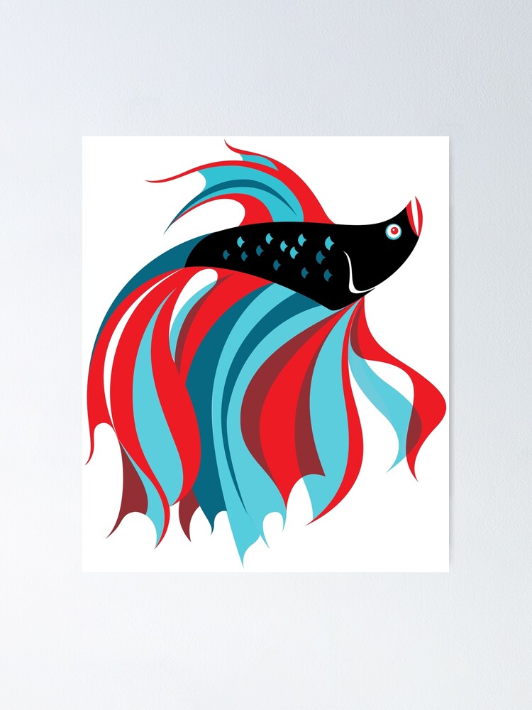 "Betta Fish" Poster for Sale by SquidsNthings | Redbubble
