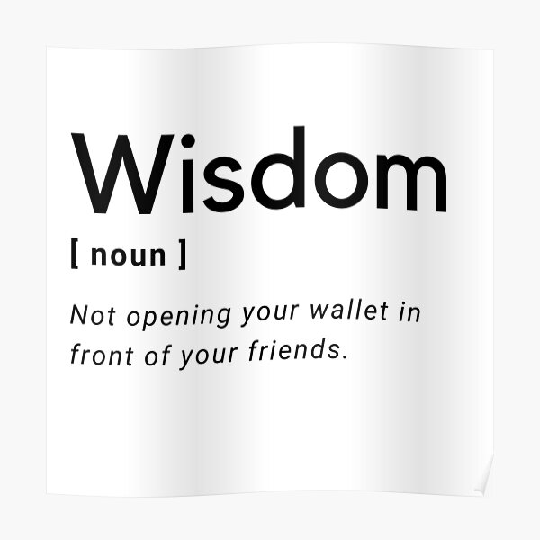 "Wisdom definition" Poster for Sale by Amine-Creation | Redbubble