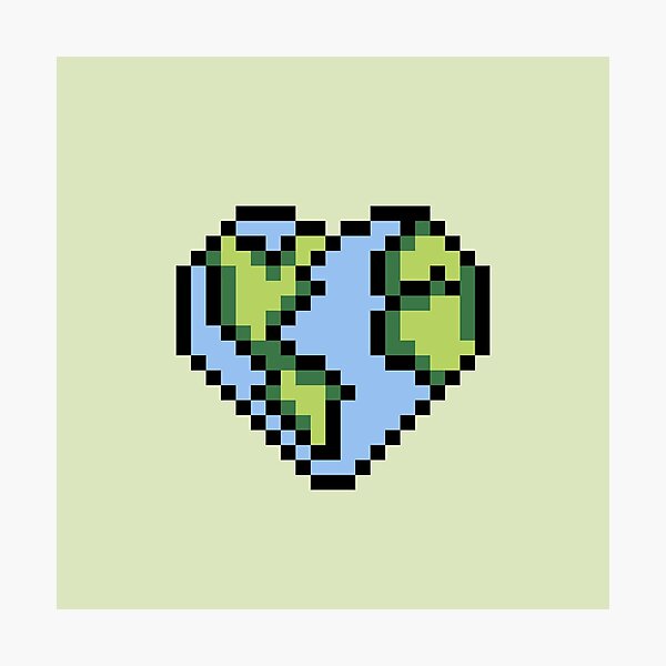 "Hearth (Heart Earth) Pixel Art" Photographic Print for Sale by ...