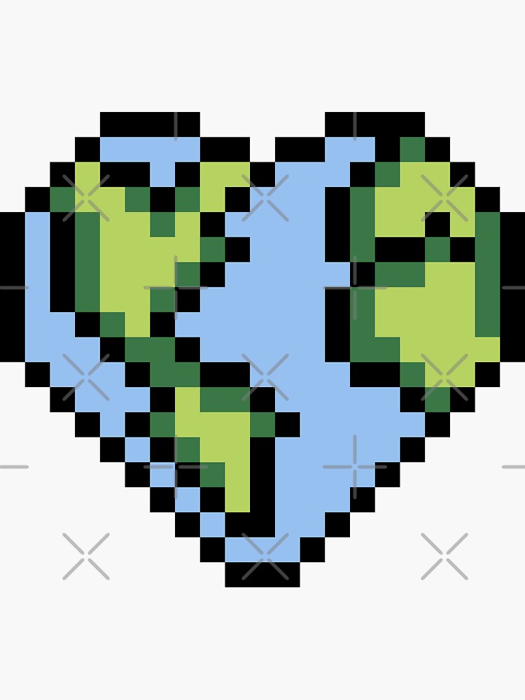 "Hearth (Heart Earth) Pixel Art" Sticker for Sale by omarshdesigns ...