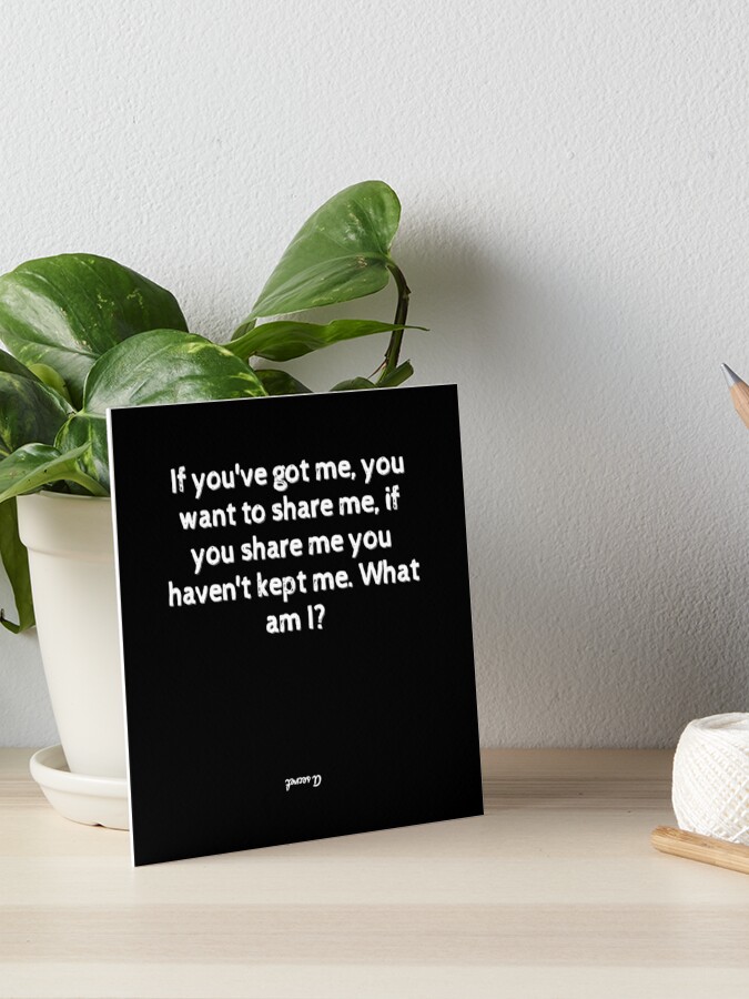 "Riddles and Answers - Fun Brain teaser quotes " Art Board Print for ...