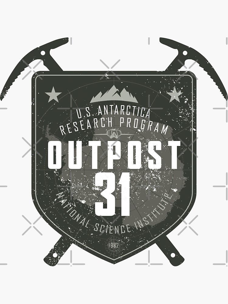 "Outpost 31 (aged look)" Sticker by KRDesign | Redbubble