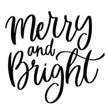 "Merry and Bright (Cursive)" Sticker for Sale by gameshowfan2001 ...