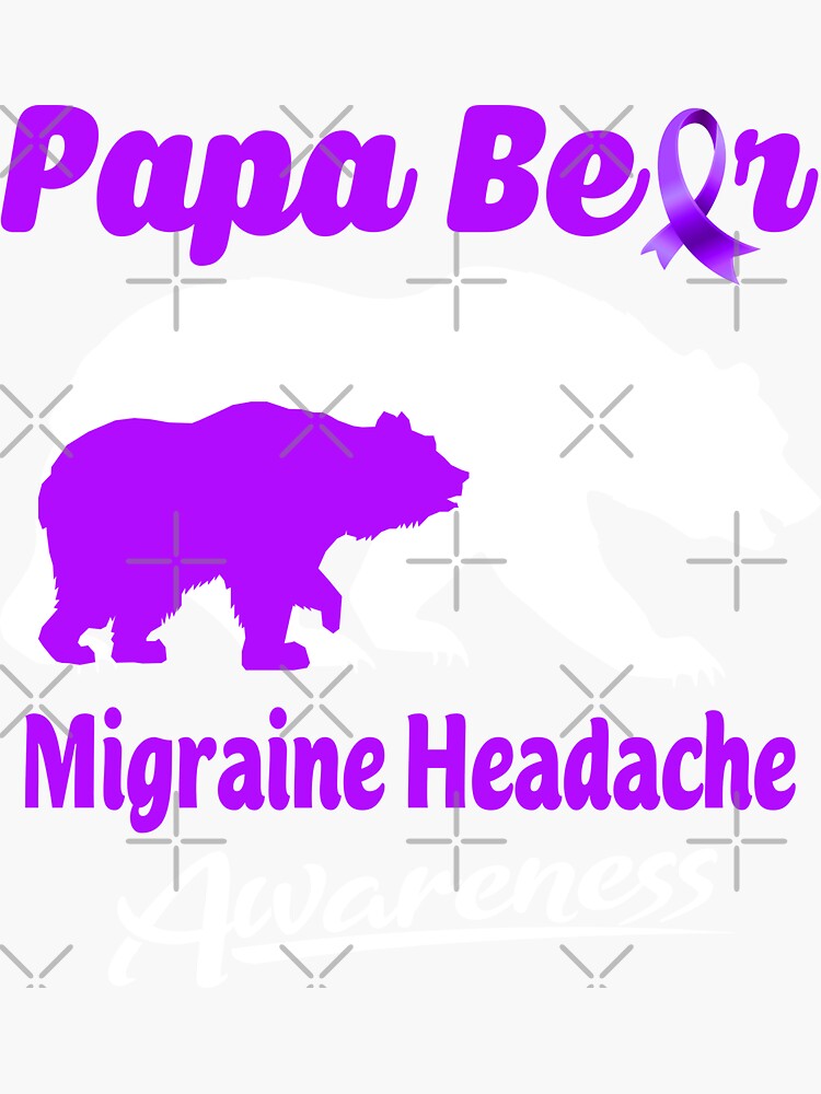 "Migraine Headache Awareness Papa Bear Support Migraine Headache ...