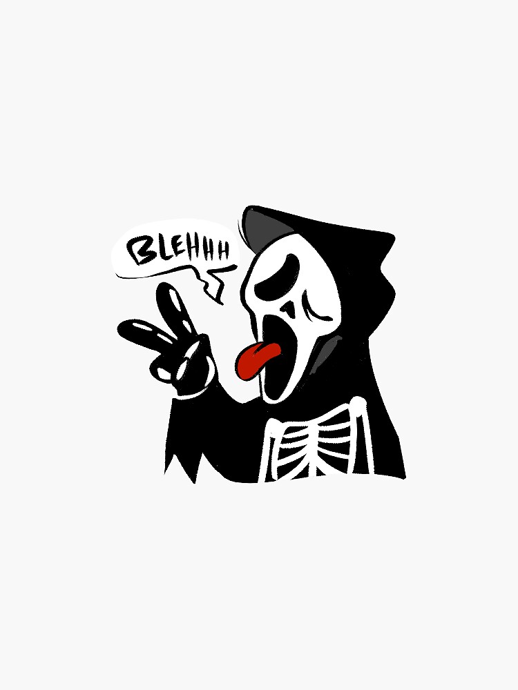 "Ghost Face Bleh" Sticker for Sale by Regularsweater | Redbubble