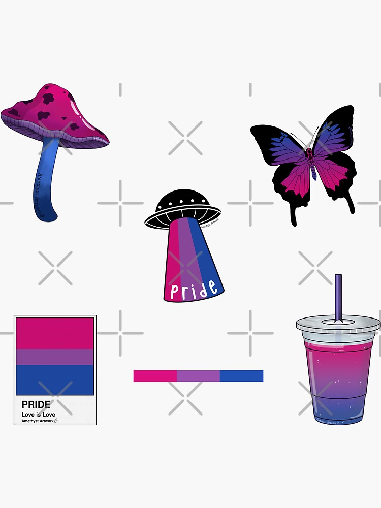 Bisexual Pride Sticker Pack Sticker By Amethystartwork Redbubble