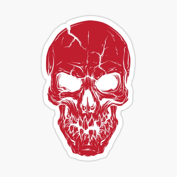 "Red intimidating skull" Sticker for Sale by ZDreamers | Redbubble
