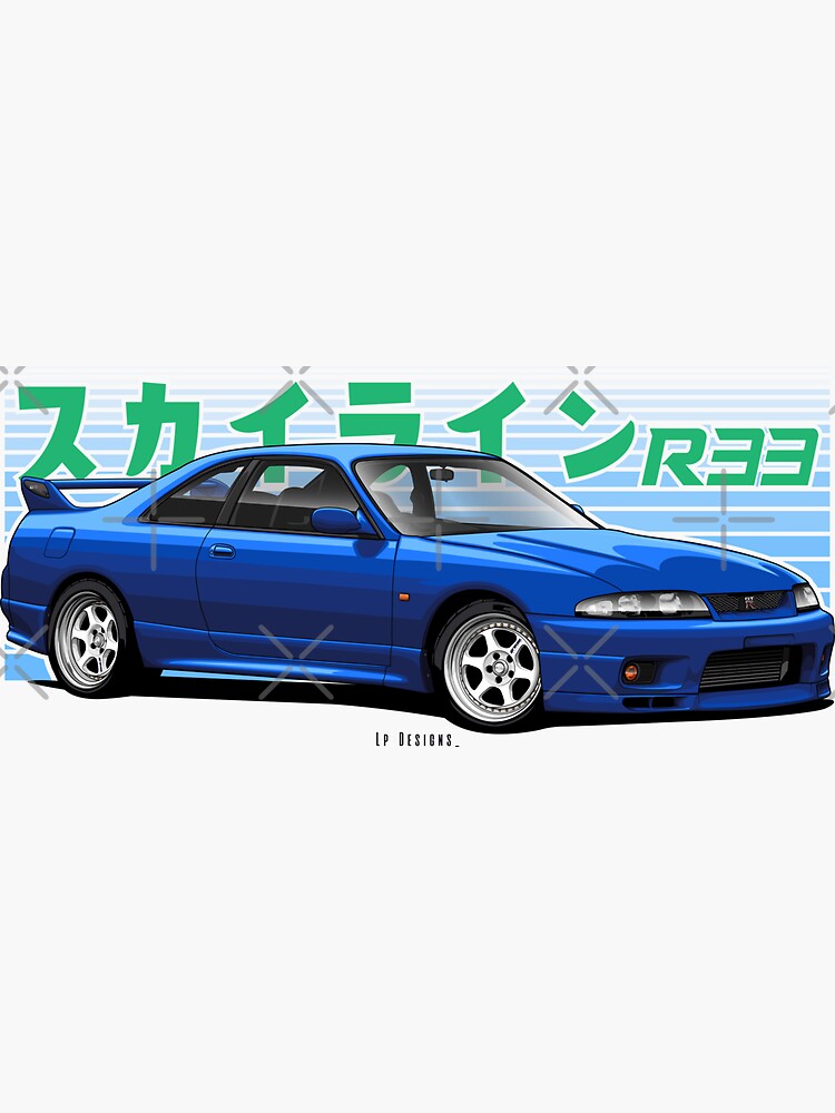 "Skyline GT-R R33" Sticker for Sale by lpdesigns1 | Redbubble