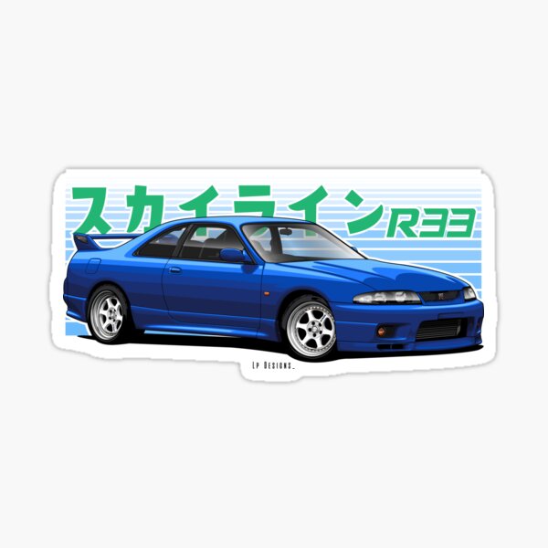 "Skyline GT-R R33" Sticker for Sale by lpdesigns1 | Redbubble