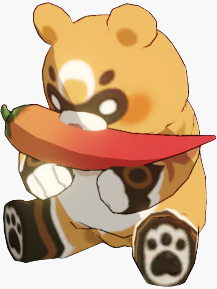 Pegatina «Genshin Impact Gouba Bear Xiangling Cute Eating Pepper» de ...