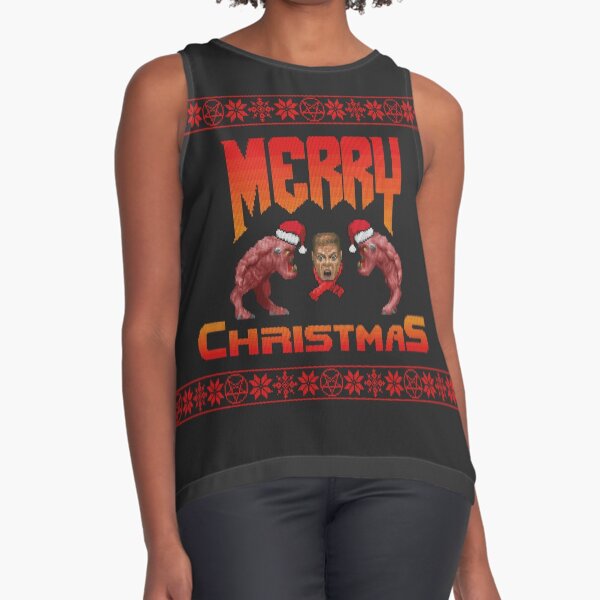 "Christmas sweater for Doomguy" Sleeveless Top for Sale by dima-v ...