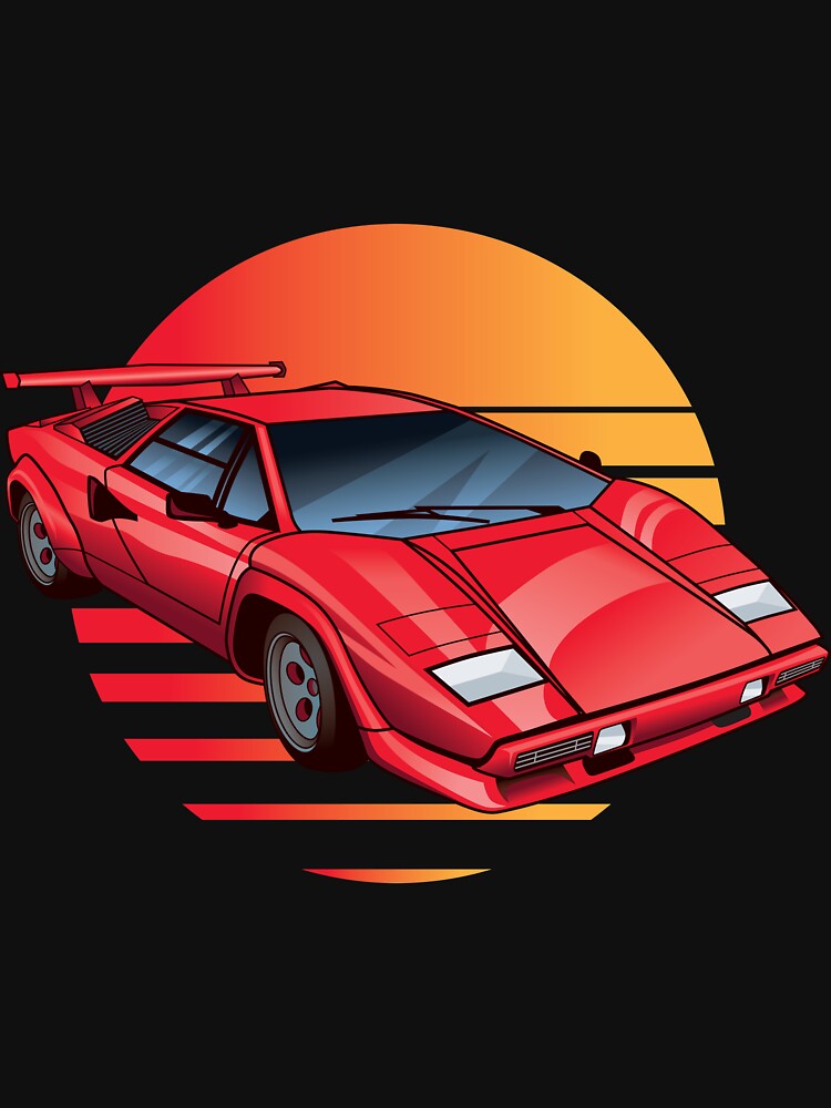 "Red Lamborghini Countach" T-shirt for Sale by MiTs-Design | Redbubble ...