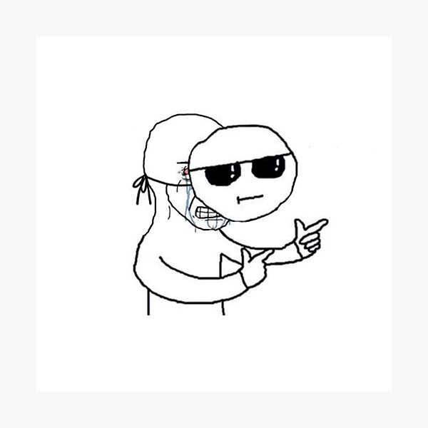 "Wojak Fake Smile" Photographic Print by defeer238 | Redbubble