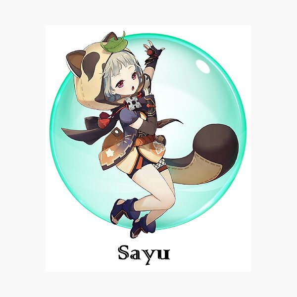 "Sayu of Genshin Impact Full Body with Magic Orb" Photographic Print by ...