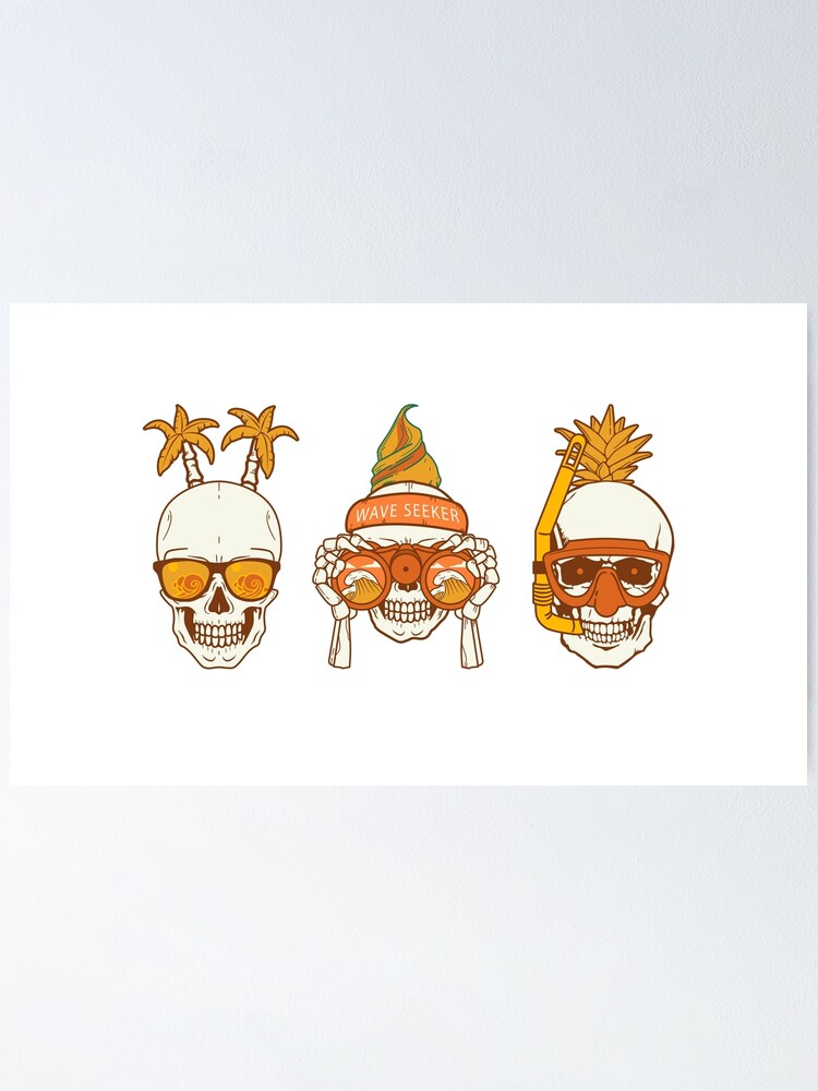 "FUNKY SKULL FUN" Poster for Sale by ishajafer | Redbubble