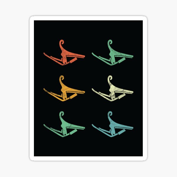 "Guitar Capo Retro Theme" Sticker for Sale by nightsworthy | Redbubble