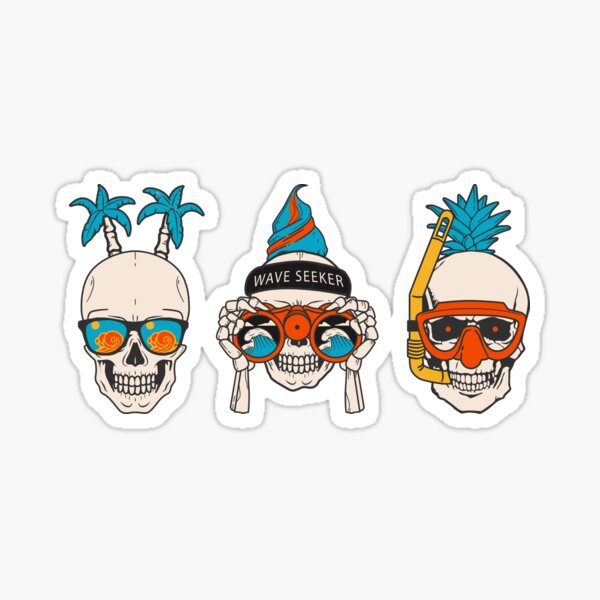 "FUNKY SKULL FUN" Sticker for Sale by ishajafer | Redbubble