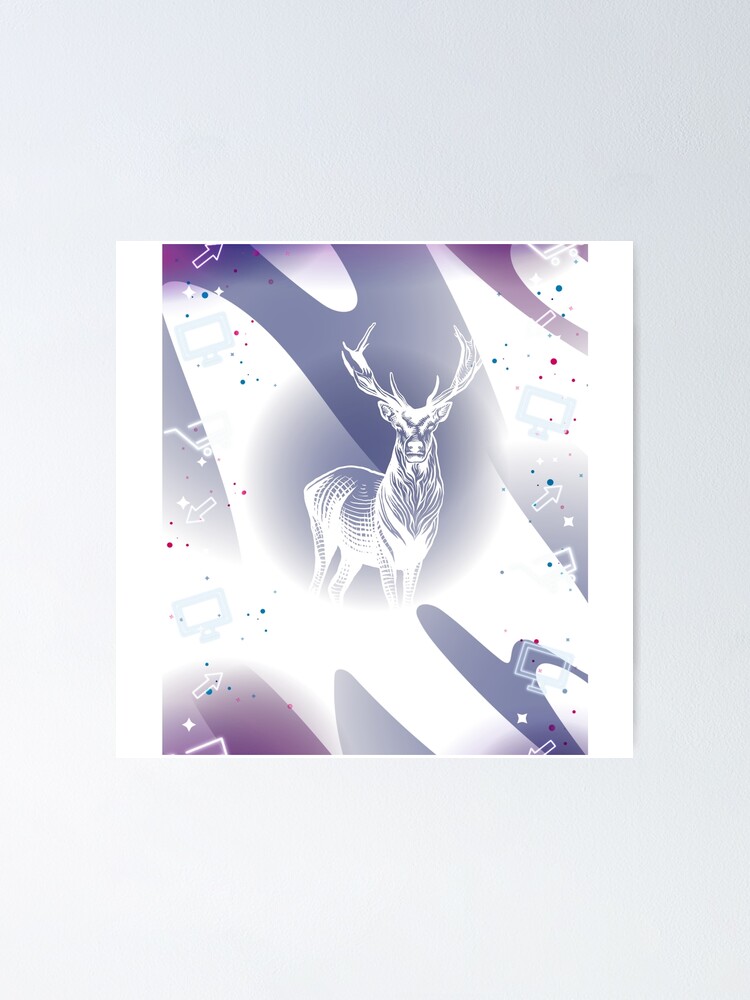 "Giant Buck Faced Forward in White" Poster for Sale by DgSg0314 | Redbubble