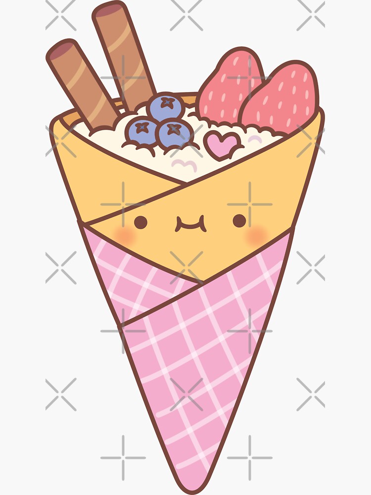 "Cute Japanese Style Crepes Doodle" Sticker for Sale by rustydoodle ...
