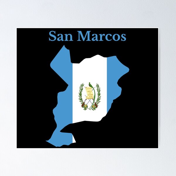 "San Marcos Department Map, Guatemala" Poster for Sale by Marwa ...