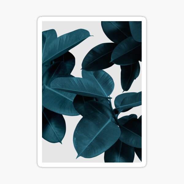 "Navy Blue Plant Leaves" Sticker for Sale by PrintsProject | Redbubble