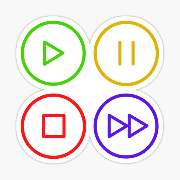 "Classic colorful control buttons" Sticker for Sale by BethelindaShop ...