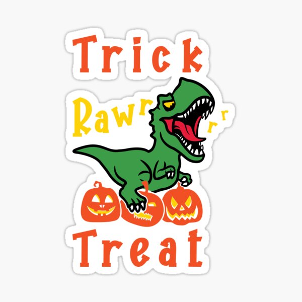 "Trick Rawrr Treat, Dino Rawrrr" Sticker by InnaFostii | Redbubble