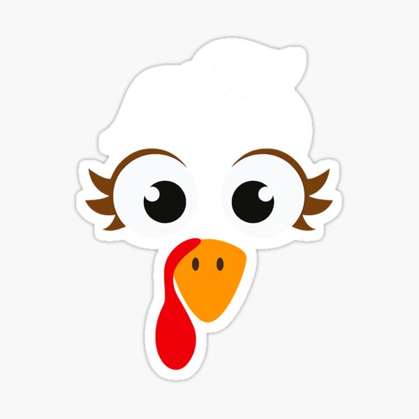 "Thanksgiving Turkey Face Messy Bun" Sticker for Sale by YesterDayCheck ...