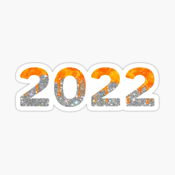 "2022 White Glitter with honey drip texture design" Sticker for Sale by ...