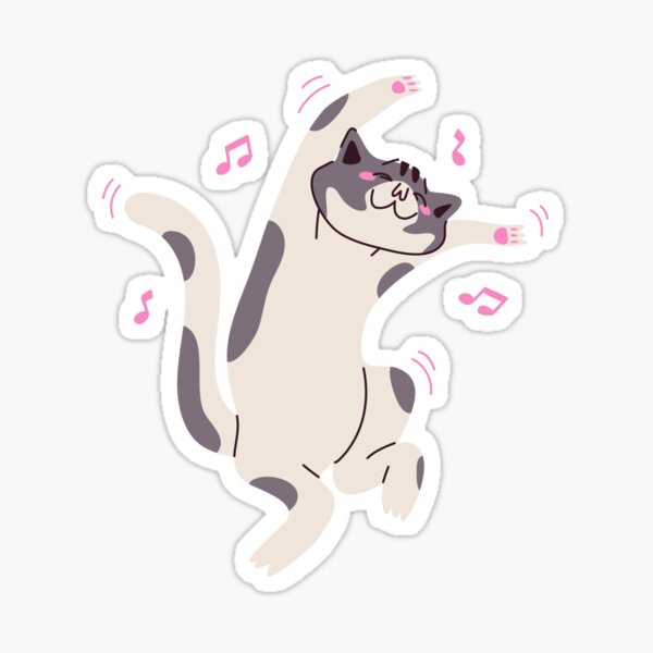 "Cat Dancing Funny cat" Sticker for Sale by SuyogDesign | Redbubble