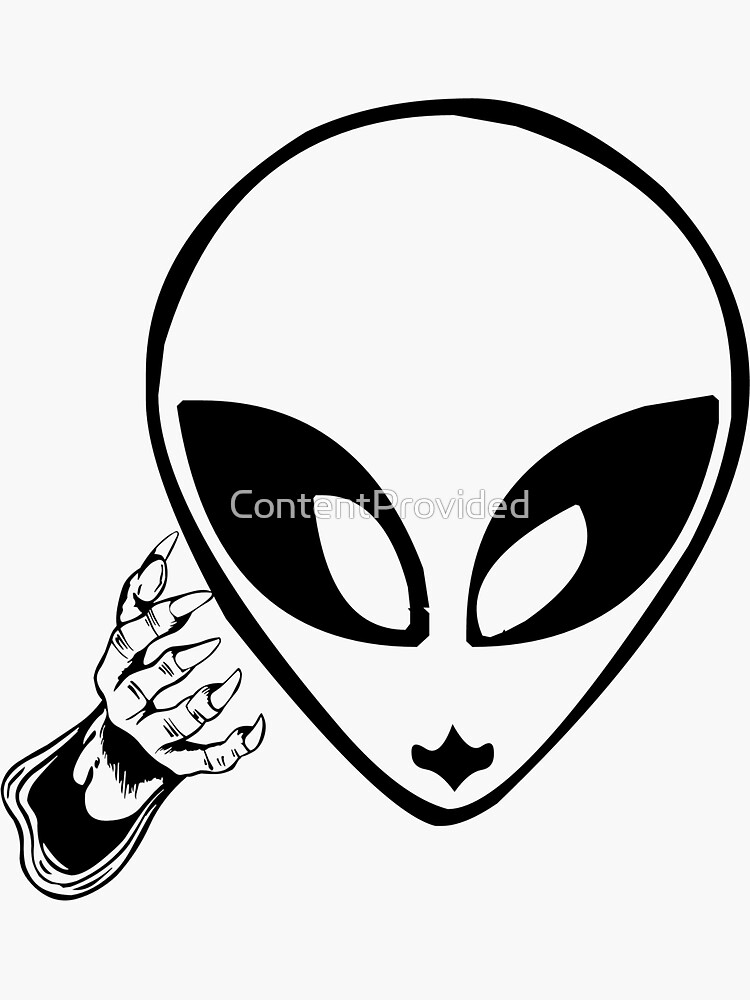 "Alien face Sticker." Sticker by ContentProvided | Redbubble