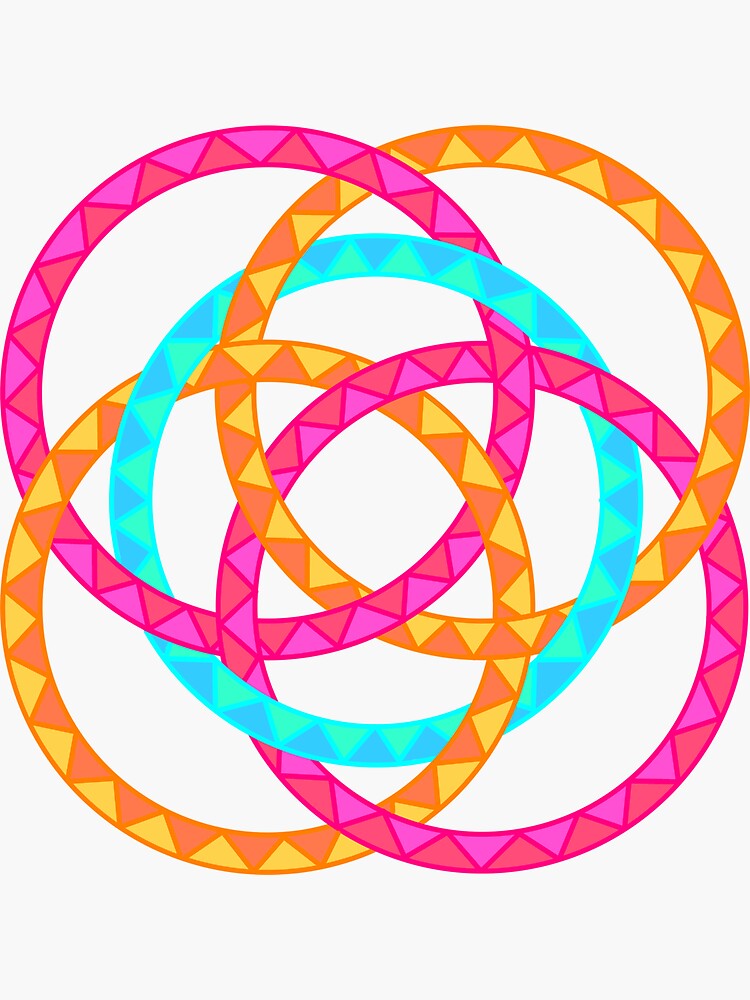 "Neon Woven Rings- Five Interlocking Rings Pattern (Variant One ...
