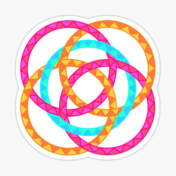 "Neon Woven Rings- Five Interlocking Rings Pattern (Variant One ...