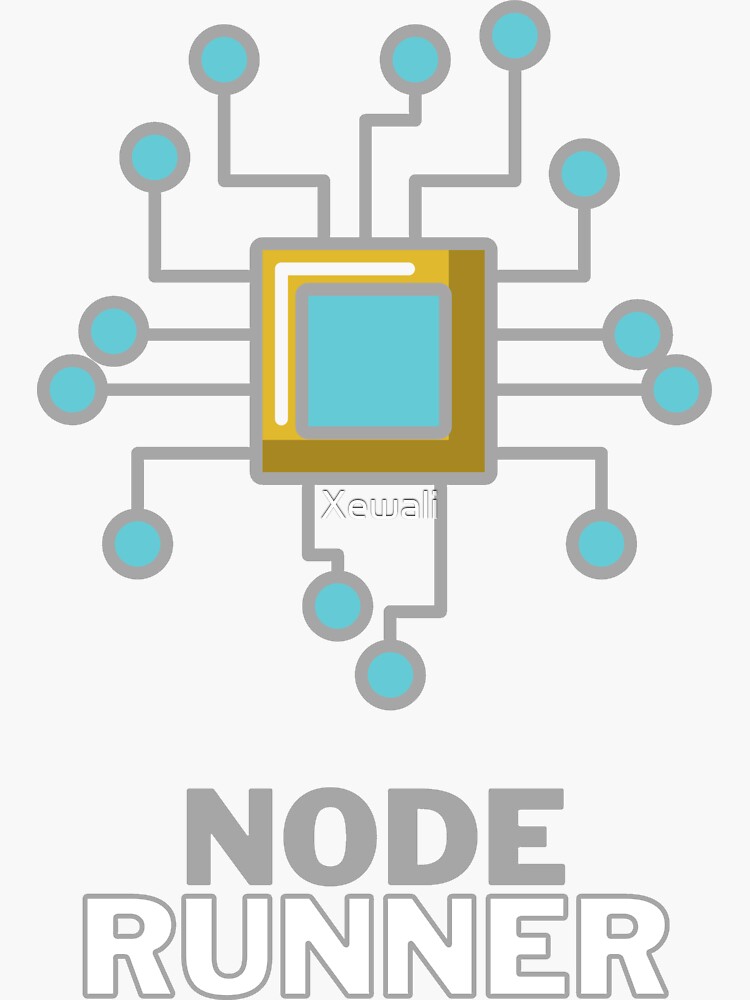 "Crypto Merch - Node Runner" Sticker for Sale by Xewali | Redbubble