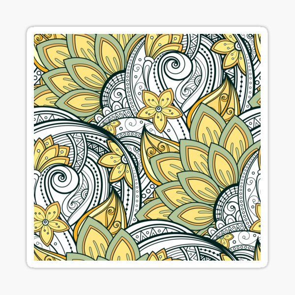 "Paisley Print with Vintage Floral Motifs" Sticker for Sale by ...