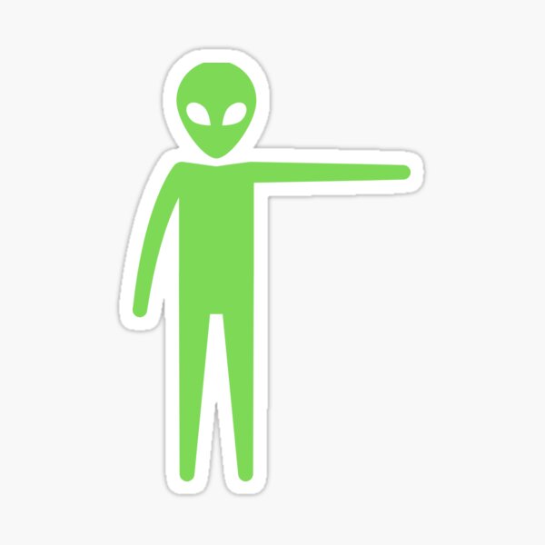 "Alien Pointing" Sticker for Sale by Stickman-- | Redbubble