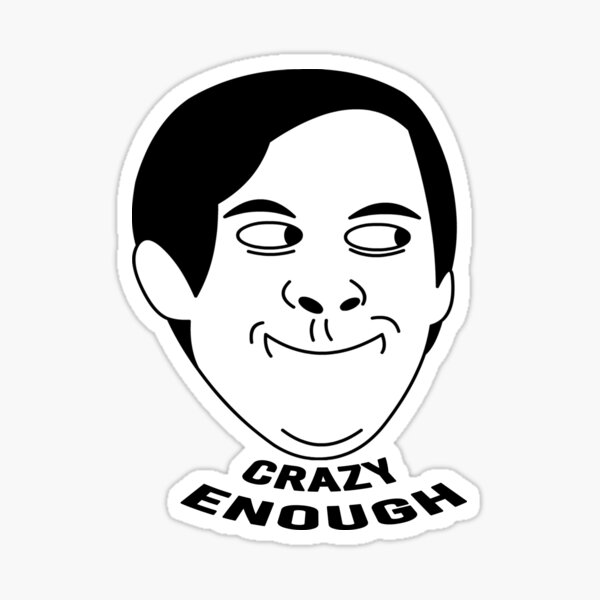 "Crazy Enough peter parker meme face sticker" Sticker for Sale by ...