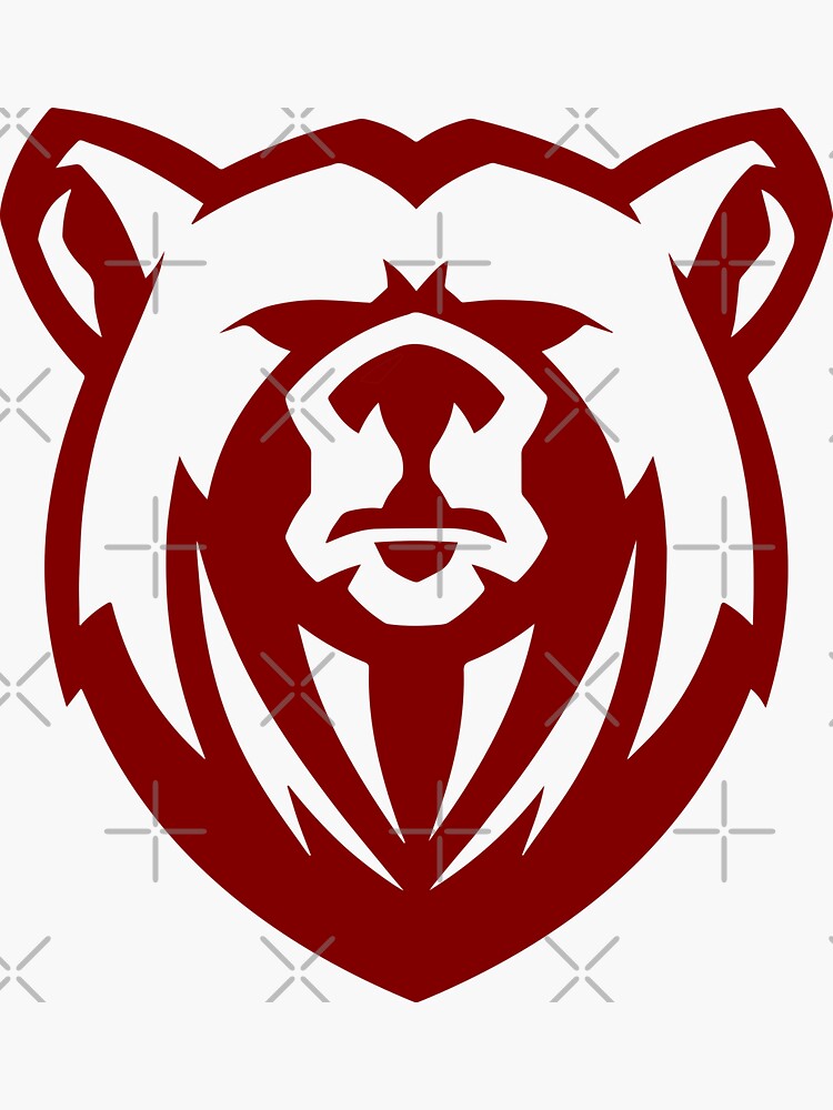 "Maroon Bear Head" Sticker for Sale by DarkHumorstore | Redbubble