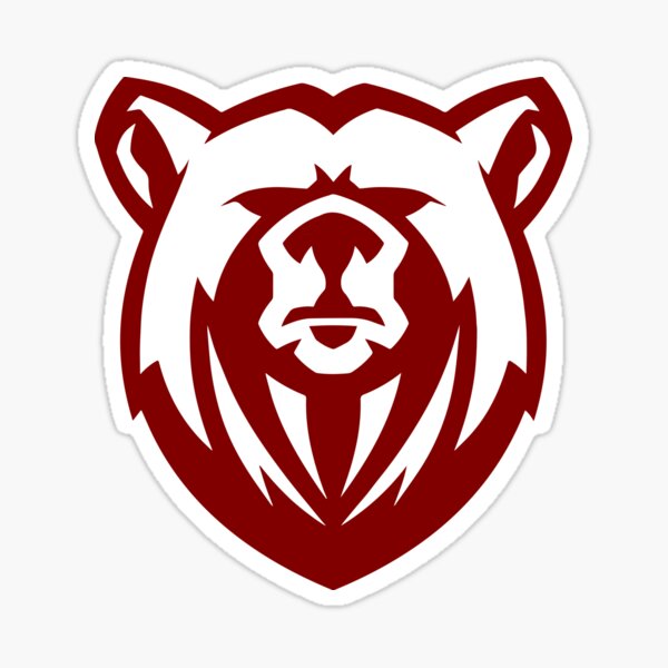 "Maroon Bear Head" Sticker for Sale by DarkHumorstore | Redbubble