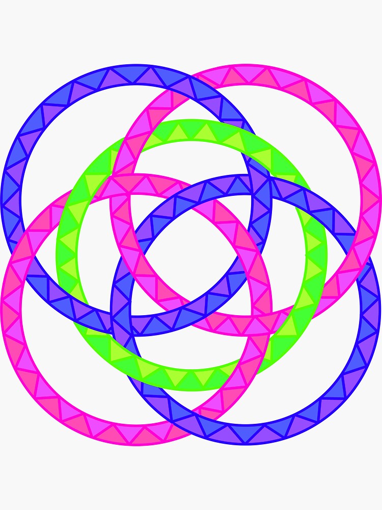 "Neon Woven Rings- Five Interlocking Rings Pattern (Variant Five ...