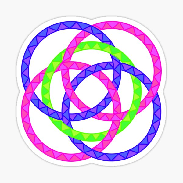 "Neon Woven Rings- Five Interlocking Rings Pattern (Variant Five ...